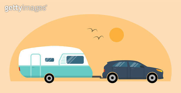 Car pulling camper trailer, caravan lifestyle. 이미지 (2148799667) - 게티이미지뱅크