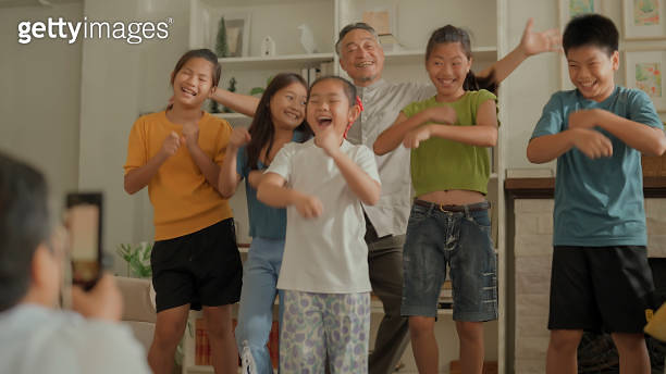 funny dance on social media platform happy multi generation dancing ...