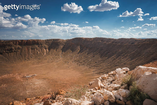 Panoramic View of Meteor Crater, Barringer Crater in Arizona, USA 이미지 ...