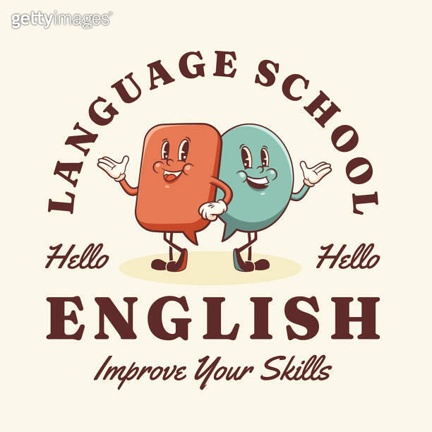 Vector Talk Language School Learning Group of Characters Illustration ...