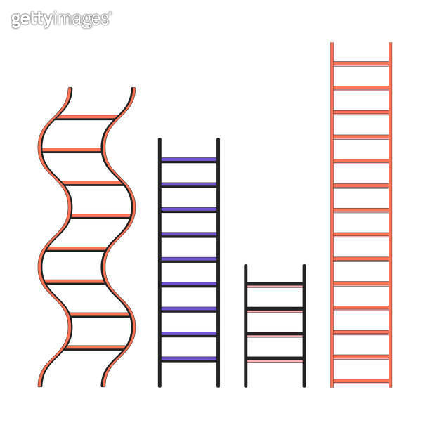 Different ladders rising up 2D linear cartoon object 이미지 (2111358781 ...