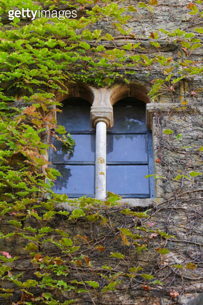 Stone window and architectural details of the Sande Tower 이미지 ...