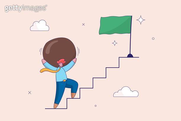Problem concept. Effort to success. Difficult task, difficulty to ...