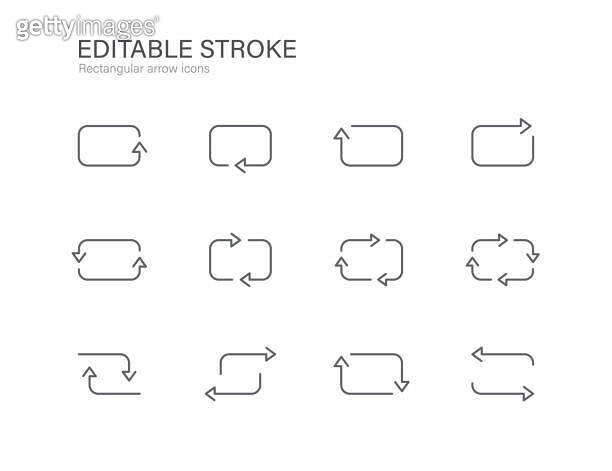 Rectangular arrow icons for web and app (2163720176) 일러스트, 무료 일러스트 - 게티 ...