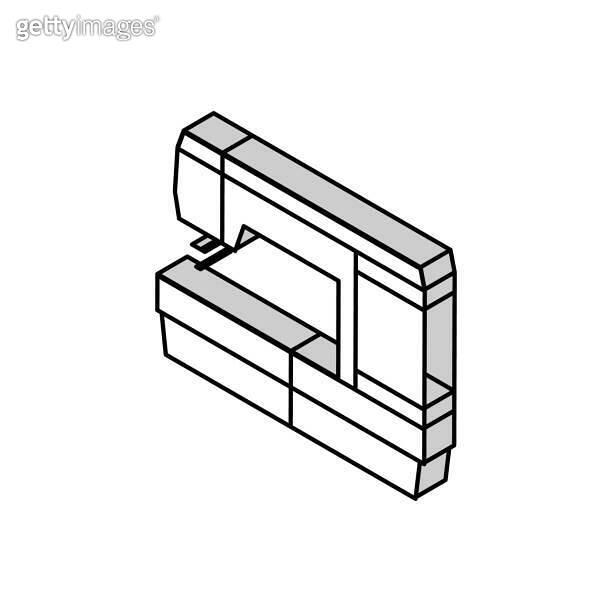 sewing machine textile equipment isometric icon vector illustration 이미지 ...