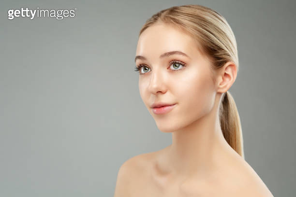 Face Skin Care. Teenager Facial Treatment Cosmetology. Beauty Blond ...