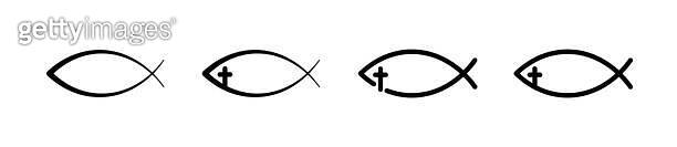 Christian fish symbol. Jesus fish icons. Christian fish symbols ...