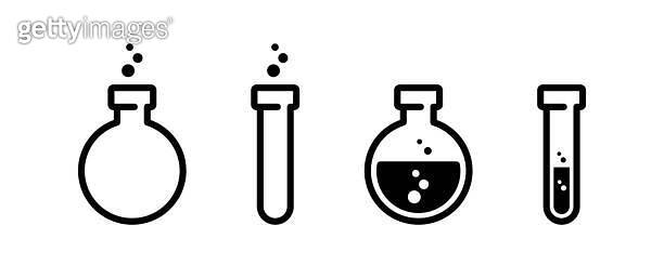 Chemical flask icon. Chemistry beaker icons. Chemical flask vector ...