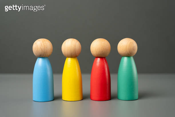 Multi-colored figures of people. Different personalities, interests and ...