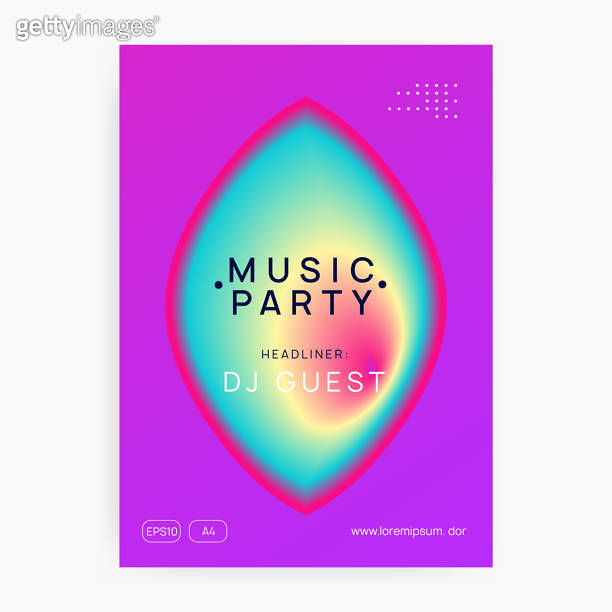 Techno Fest. Bright Art For Invitation. Dynamic Pattern For ...