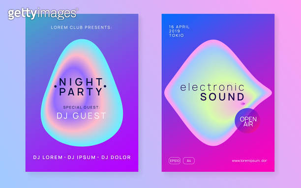 Techno Fest. Memphis Pattern For Magazine Design. Trendy Art For Set ...