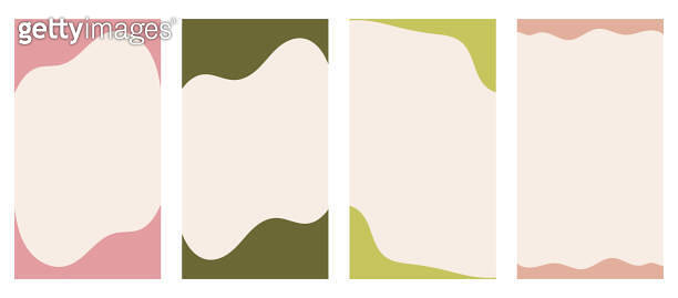 Set of different shapes for headers and footers in vertical stories ...