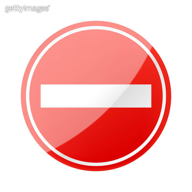 Red Stop Sign with glossy effect, isolated on white background. Traffic ...
