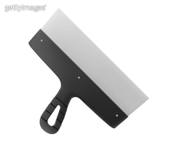 Putty knife isolated on a white background. Plaster spatula with ...