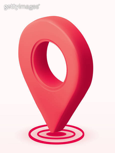 3D vector location symbol pin icon sign or navigation locator map travel gps direction pointer ...