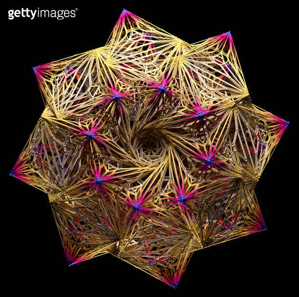 3d render of abstract art with surreal symmetry fractal circular ...