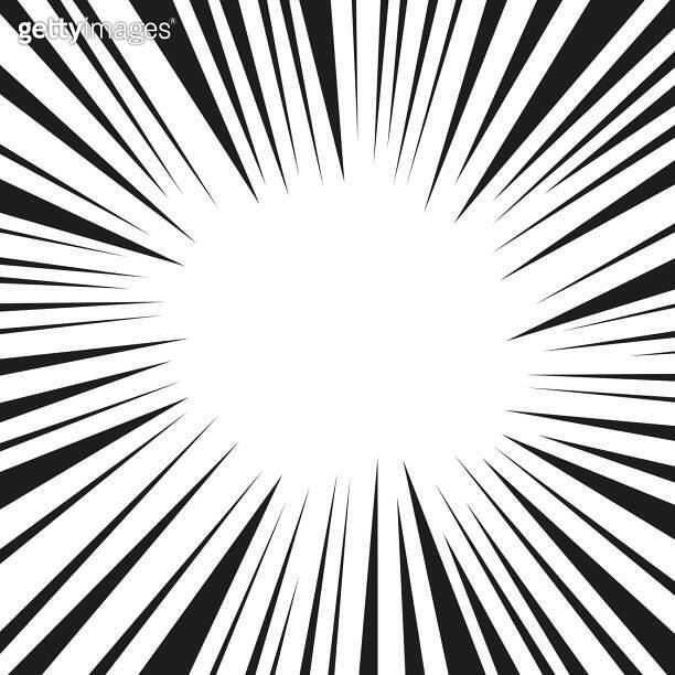 Manga line action effect radial rays, burst frame comic book motion ...