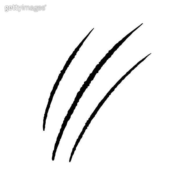 Clows scratches silhouette marks, cat or wild animal scrape track ...