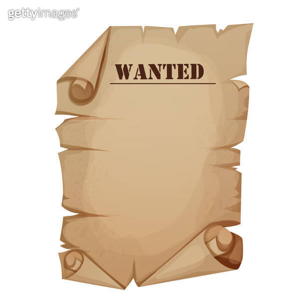 Wanted parchment paper banner, poster template wild west reward flyer ...
