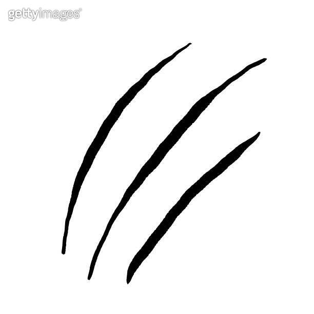 Clows scratches silhouette marks, cat or wild animal scrape track ...