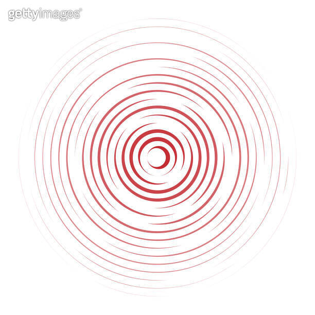 Concentric ripple circles line. Radial signal, sonar wave, soundwave ...