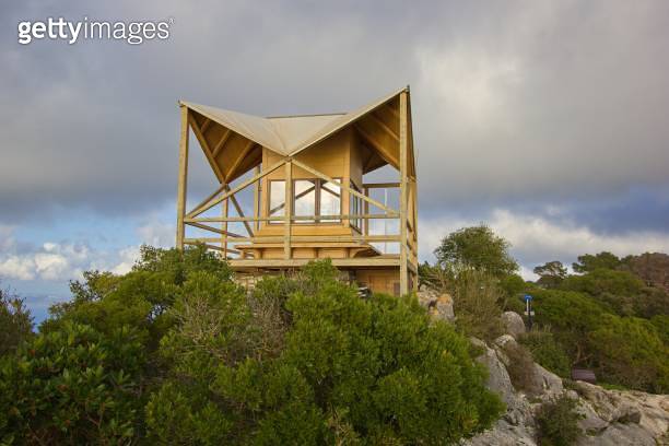 Lookout tower at the top Montokuc, National Park Mljet, Babino Polje ...