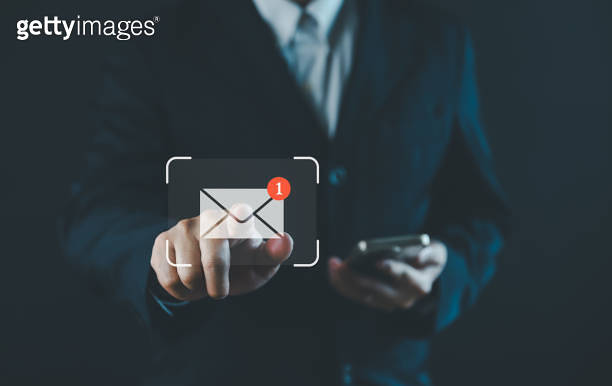 New email notification concept for business communication and digital ...