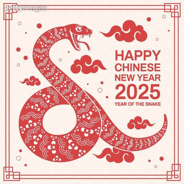 Snake new year banner. Snakes chinese happy new year 2025 greeting card ...