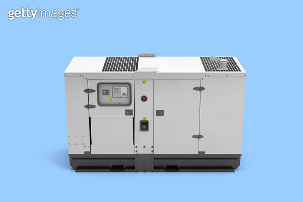 Mobile diesel generator for emergency electric power top view 3d render ...