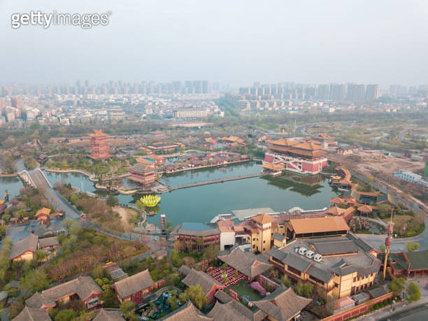 Drone photography of Qingming Shanghe Garden in Kaifeng,Henan Provinc ...
