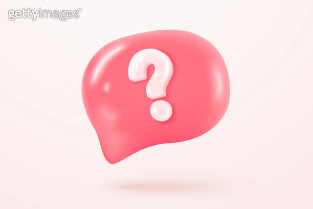 3d question mark icon sign or ask FAQ and QA answer solution information. Have a question ...