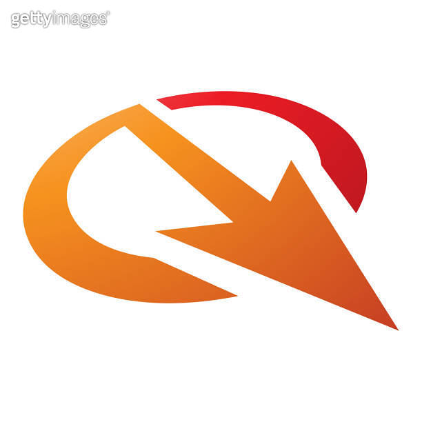 Orange and Red Arrow Shaped Letter Q Icon 이미지 (1960504543) - 게티이미지뱅크