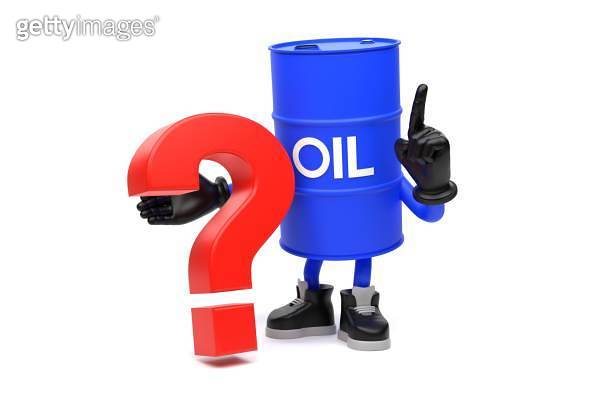 Oil drum character with a large question mark 이미지 (2153971418) - 게티이미지뱅크