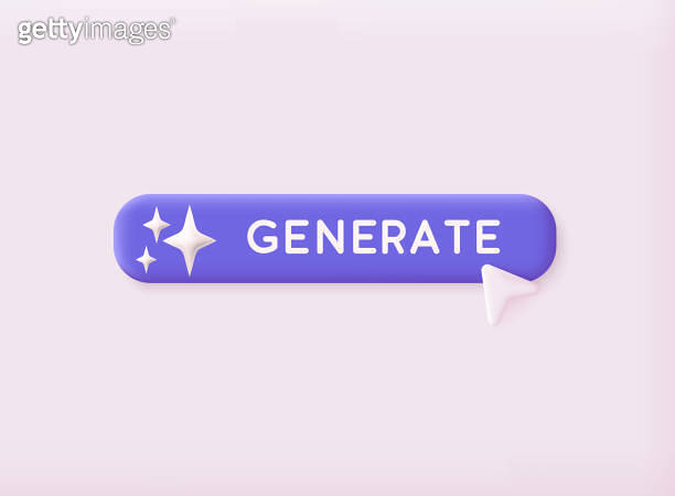 Generate AI button. Machine learning. Generate image and text sign ...