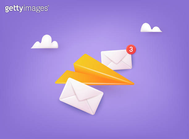 3D Mail Envelope and Paper Plane. Notification Message. Subscribe to ...