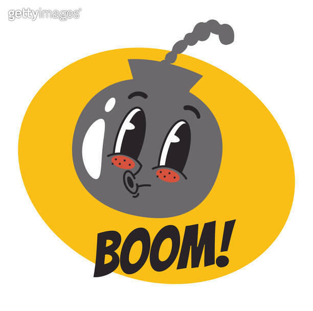 Bomb characters maskot best friends print with different emotions and ...