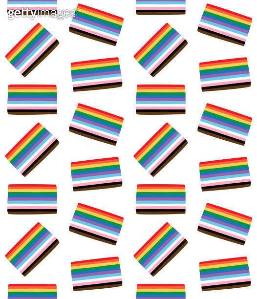 Vector seamless pattern of hand drawn flat new lgbtq flag 이미지 ...