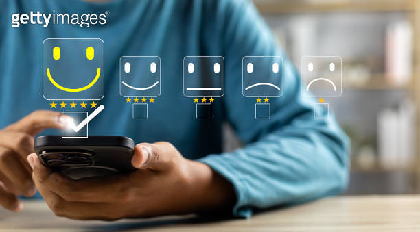 Users rate service experiences on online application for customer ...