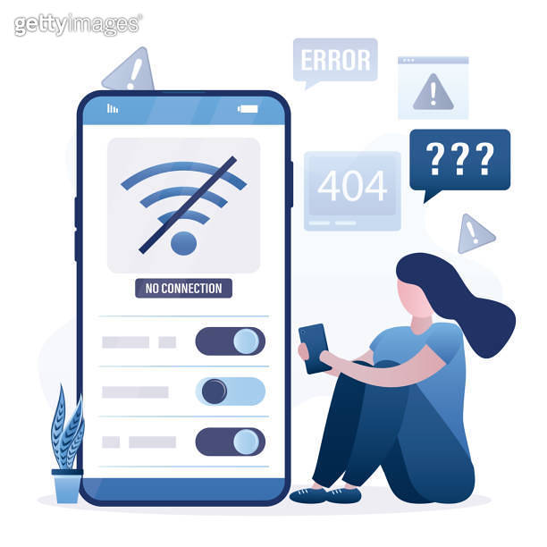User without internet connection, wifi unavailable, wi-fi has no ...