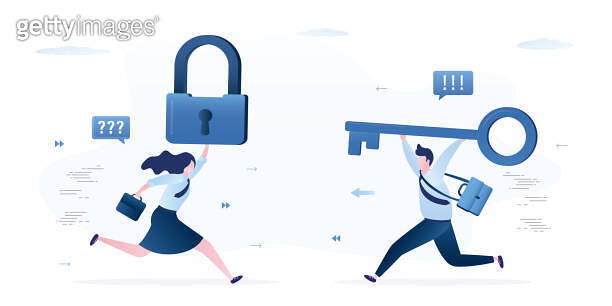 People run to meet each other. Cooperation helps to solve business ...