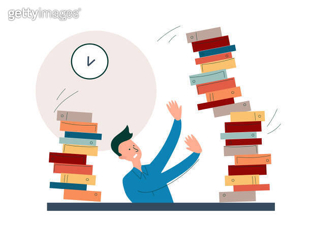 businesswoman working in an office is experiencing severe emotional ...