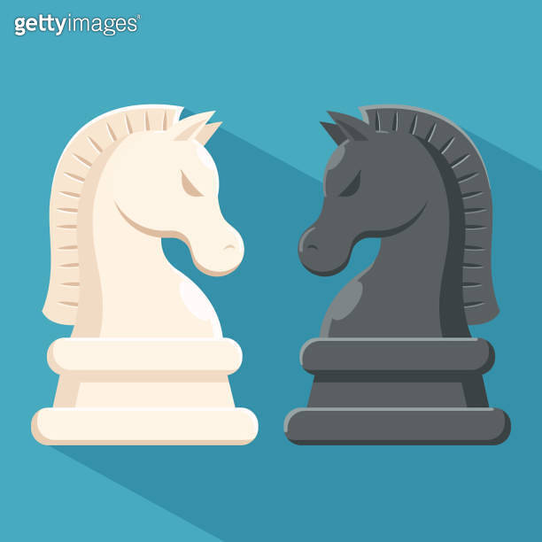 Black and white knight piece vector icon 이미지 (2019828276) - 게티이미지뱅크