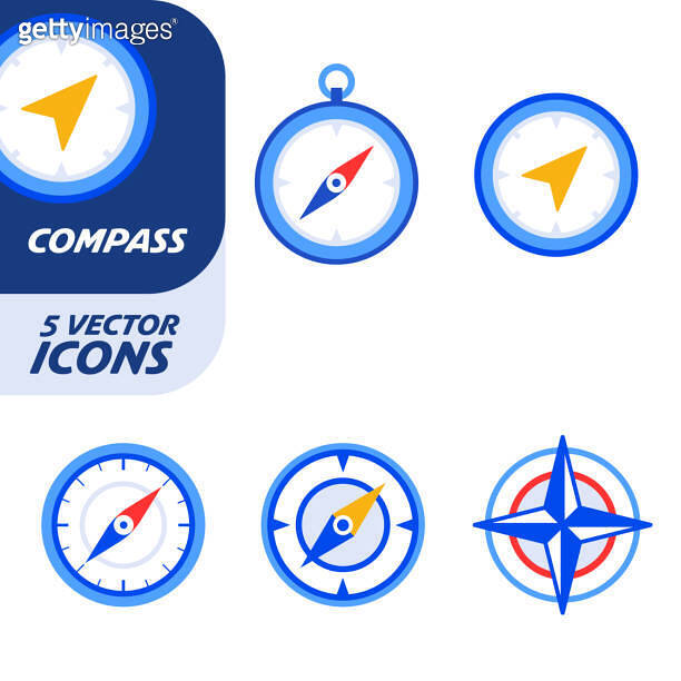 Compass icons. Compass icon set. Navigation sign. 이미지 (2148122609) - 게티 ...