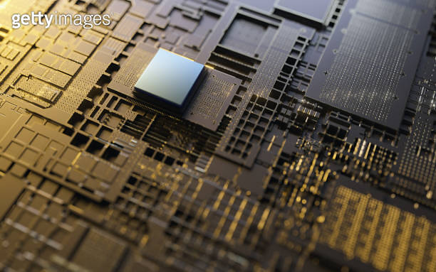 3D rendering abstraction computer processor technology background,big ...