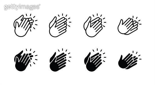 Applause audience icon. Clapping hands thin line icon. Clap, plaudits ...