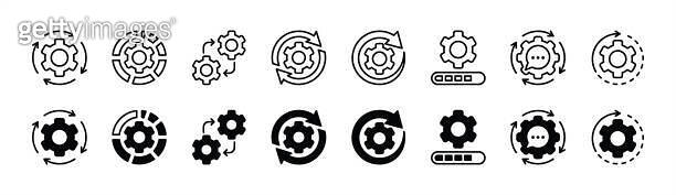 Business process icon set. Containing workflow, productivity ...