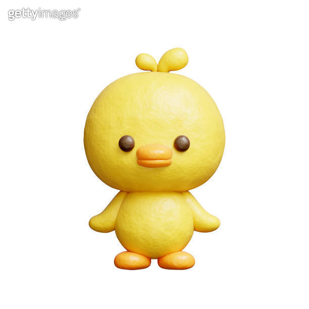 3D cute duck standing, Cartoon animal character, 3D rendering ...