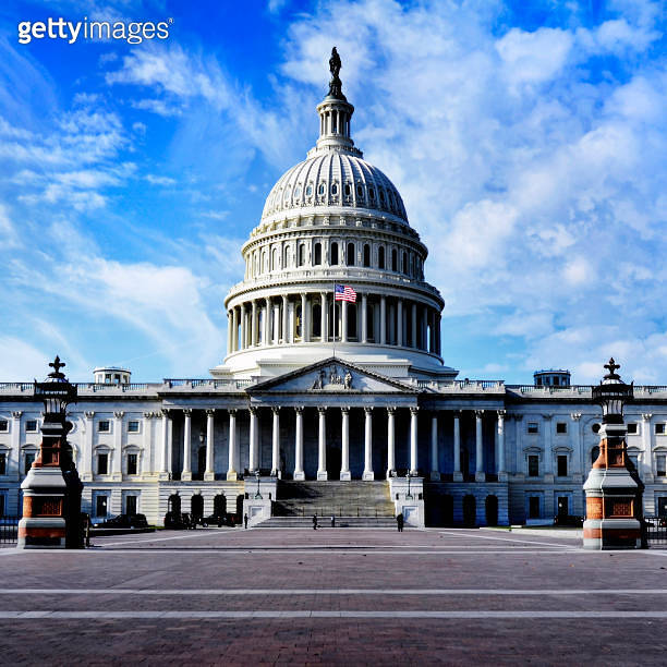 United State Capitol Building Blue Sky and Clouds Congress Senate Law ...
