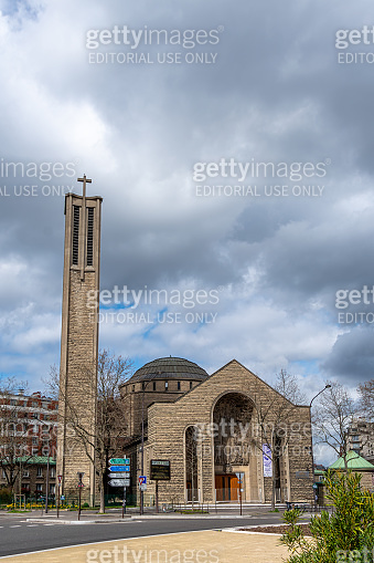 Exterior view of the Sainte Jeanne de Chantal Catholic Church, Paris ...