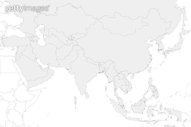 Blank Political Asia Map vector illustration isolated in white ...